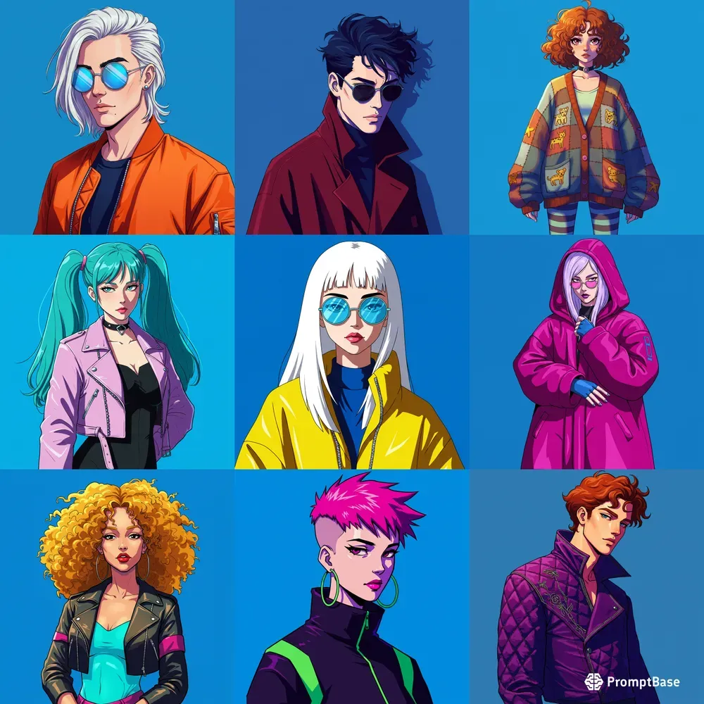 Anime Eccentric Textile Characters Imagen Prompt | PromptBase