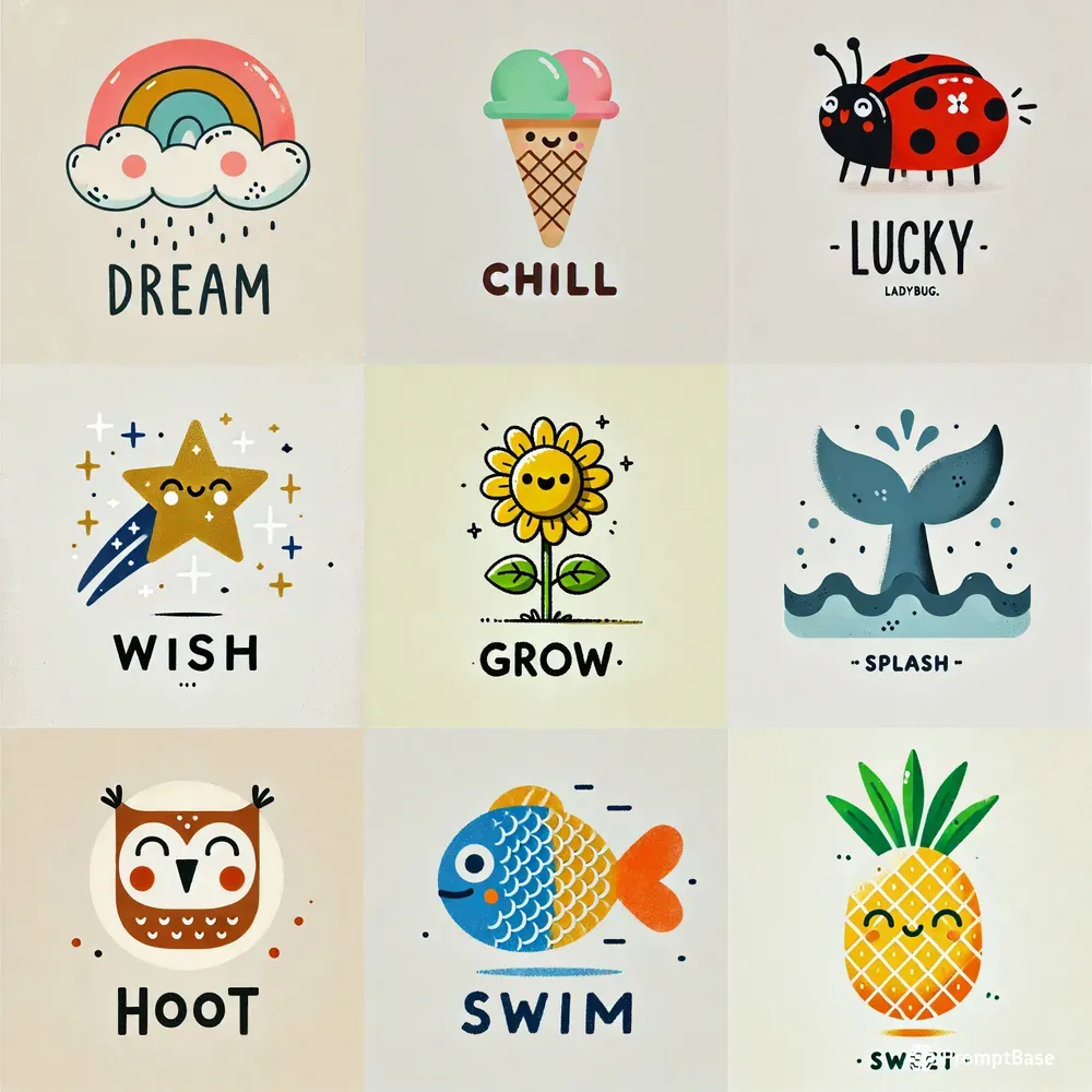 Minimalist Childlike Cartoon Cliparts DALL·E Prompt | PromptBase