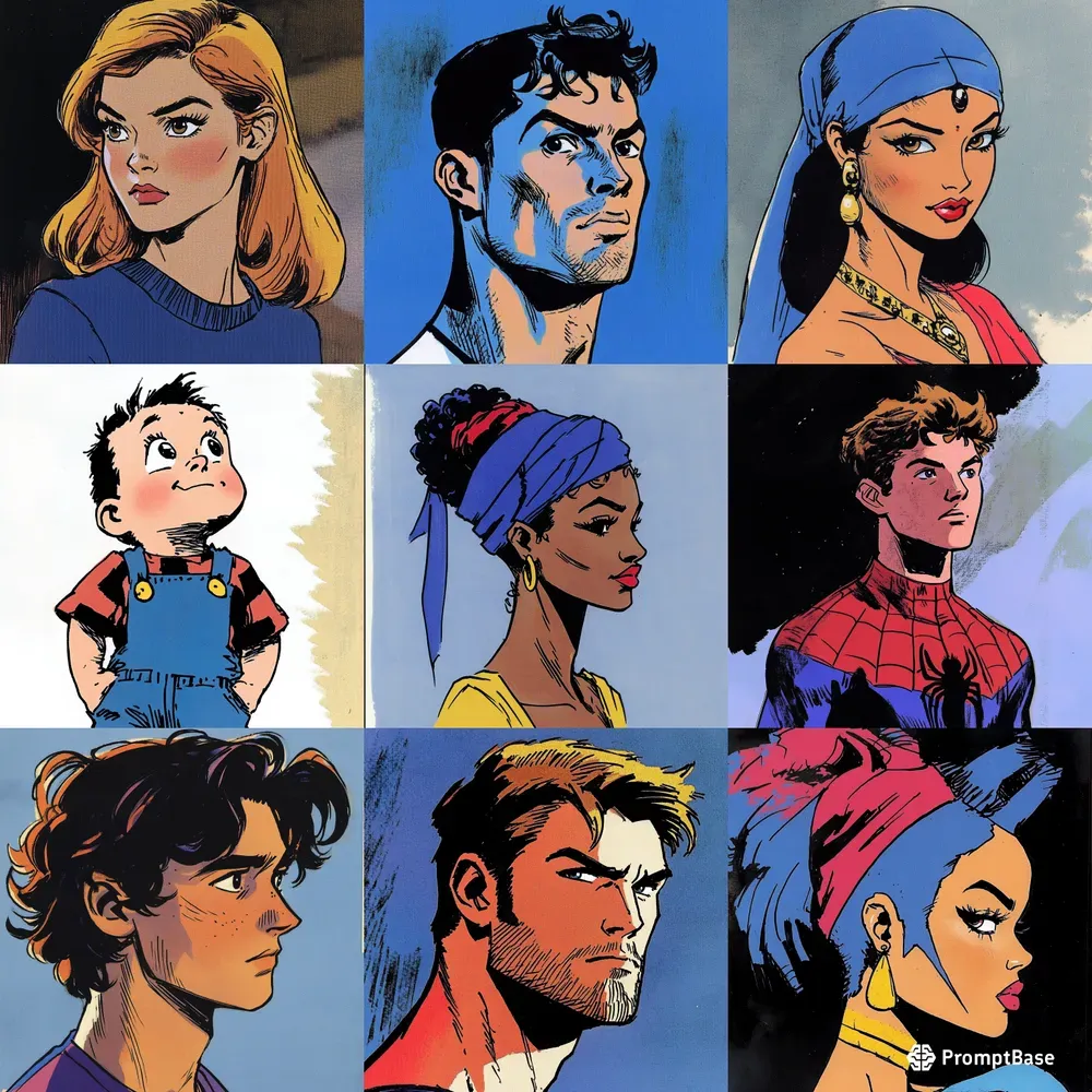 Stylized Comic Portrait Art Midjourney Prompt | PromptBase