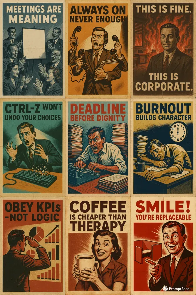 Corporate Propaganda Poster Gens ChatGPT Image Prompt | PromptBase