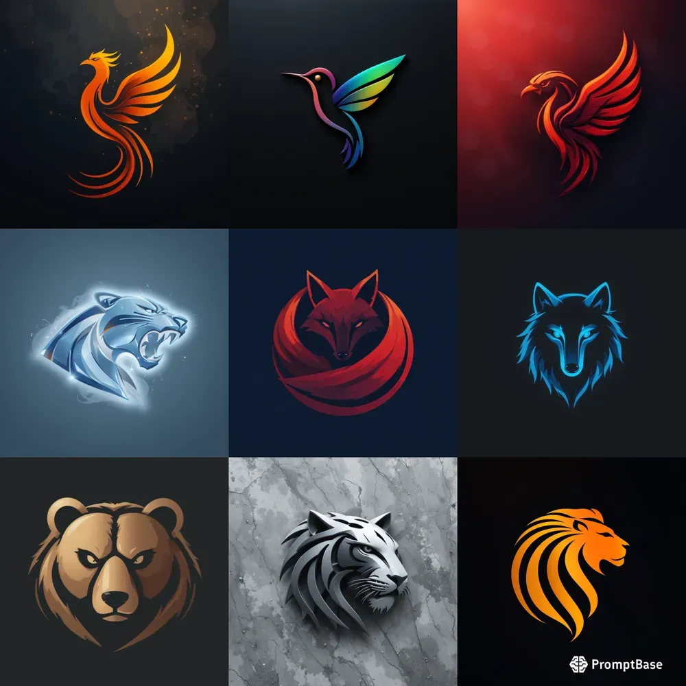 Modern Animal Logo Variations Midjourney Prompt | PromptBase