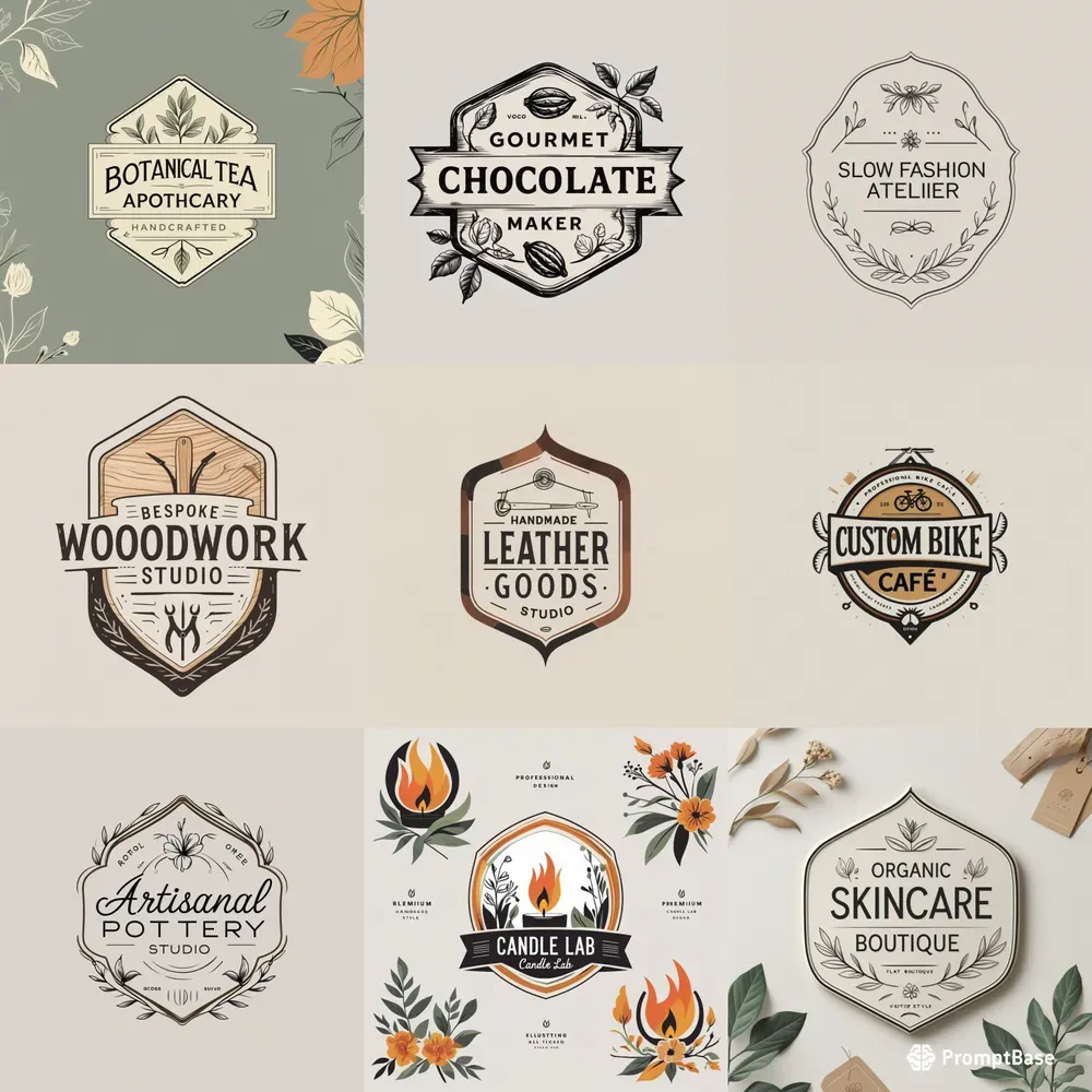 Handcrafted Emblem Logos 4 Artisan Brands Leonardo Ai Prompt | PromptBase