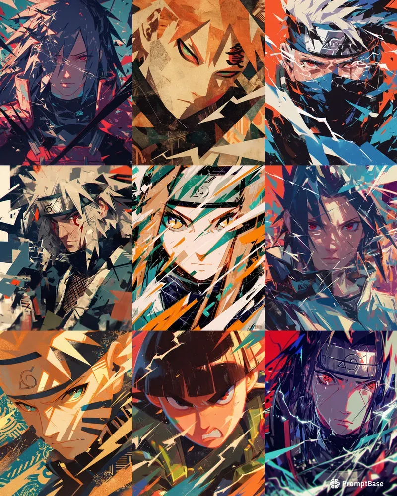 Naruto Portraits In Cubist Style Midjourney Prompt | PromptBase