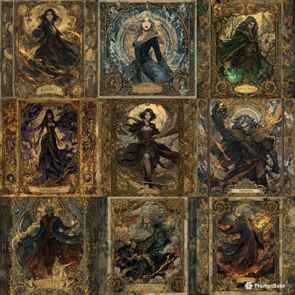 Harrypotter Style Wizard Cards Midjourney Prompt | PromptBase