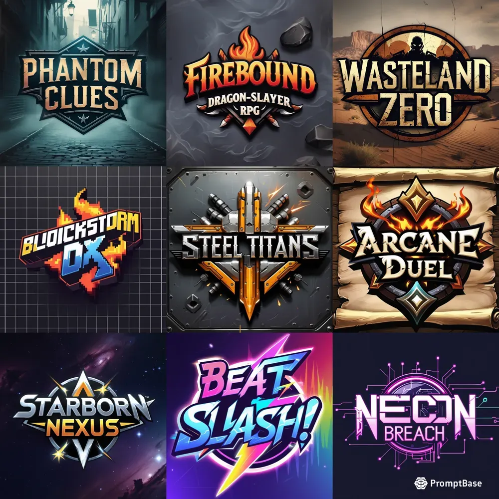 Video Game Logo Designs With Texts Leonardo Ai Prompt | PromptBase