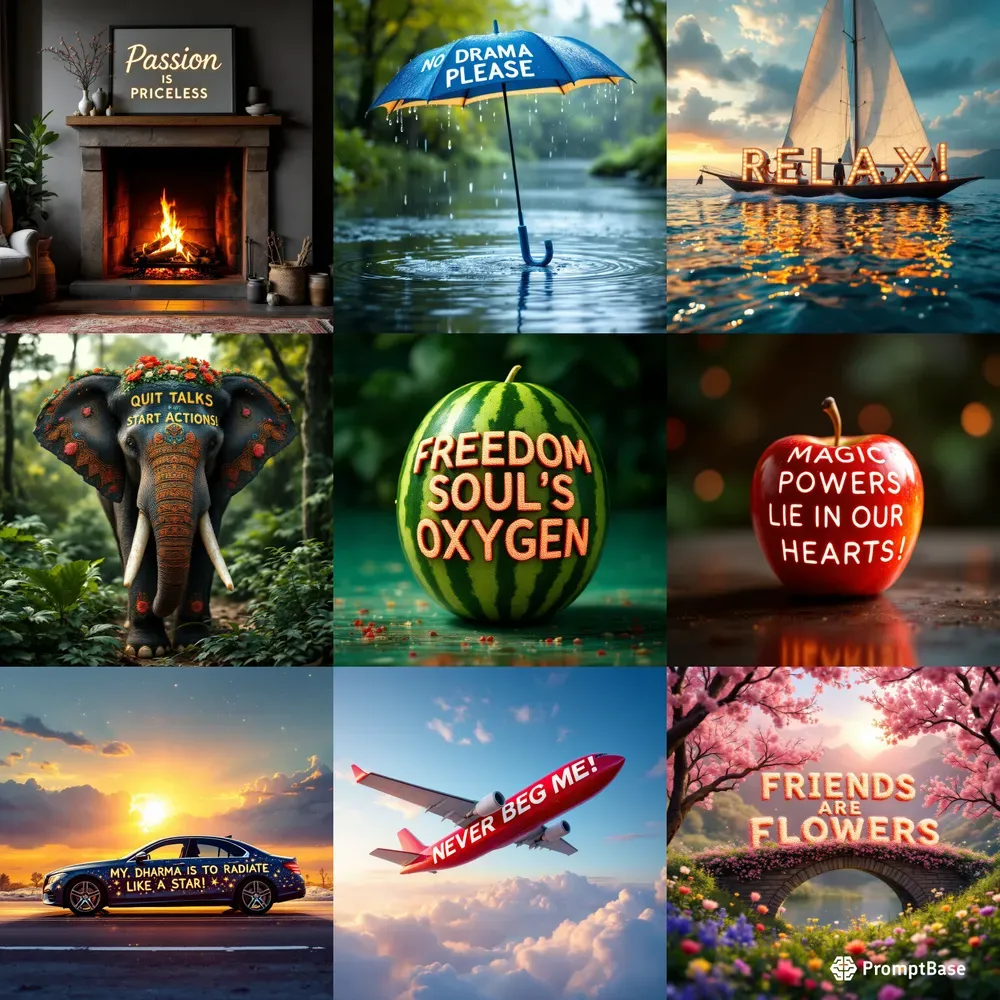 Quotes Display Imagery Stunning Ads FLUX Prompt | PromptBase