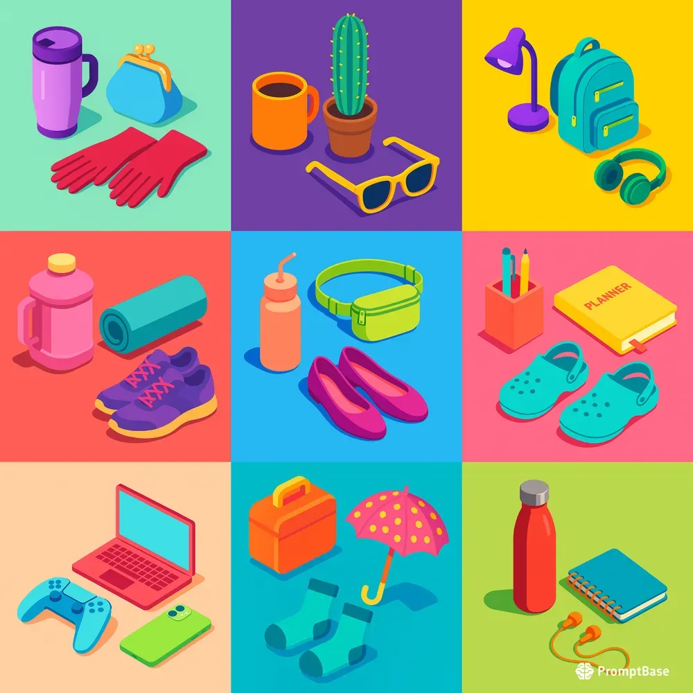 Isometric Everyday Objects Packs ChatGPT Image Prompt | PromptBase