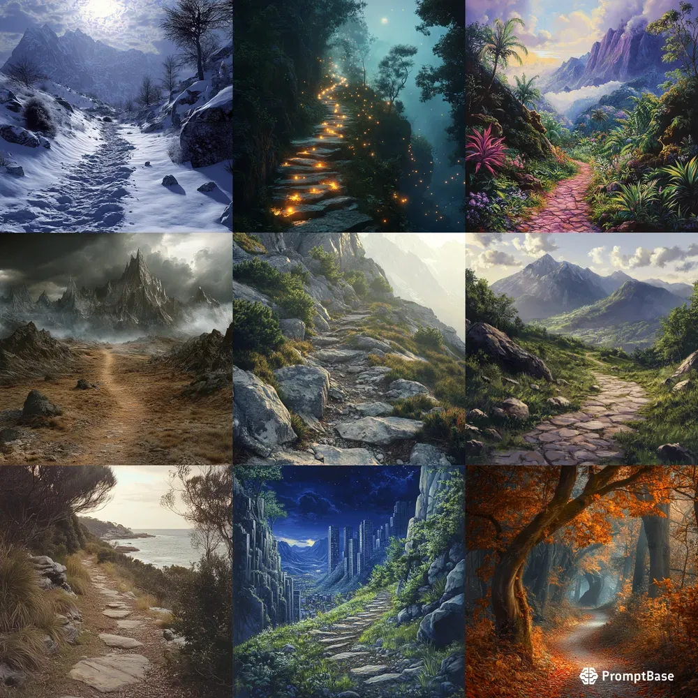 Dynamic Pathway Scenes Midjourney Prompt | PromptBase