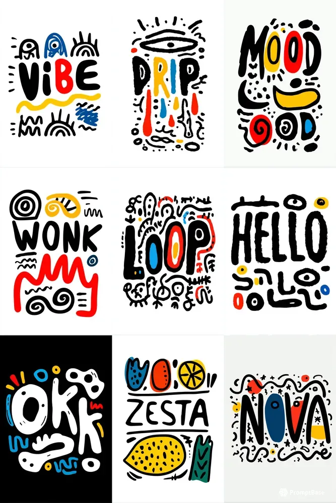 Stylized Minimal Logos Words Midjourney Prompt | PromptBase