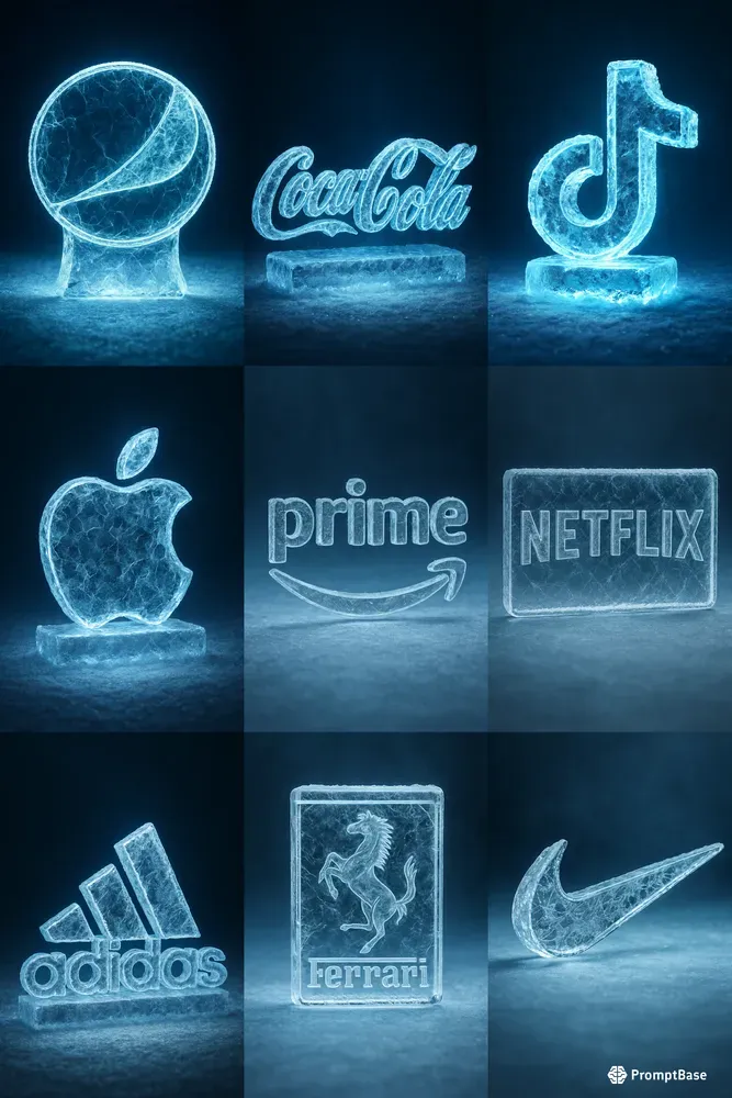 3d Ice Logos Realistic ChatGPT Image Prompt | PromptBase