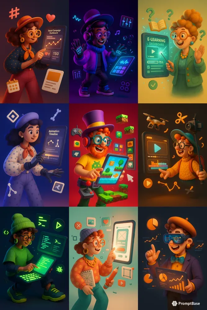 3D Interaction Animation UI Characters ChatGPT Image Prompt | PromptBase