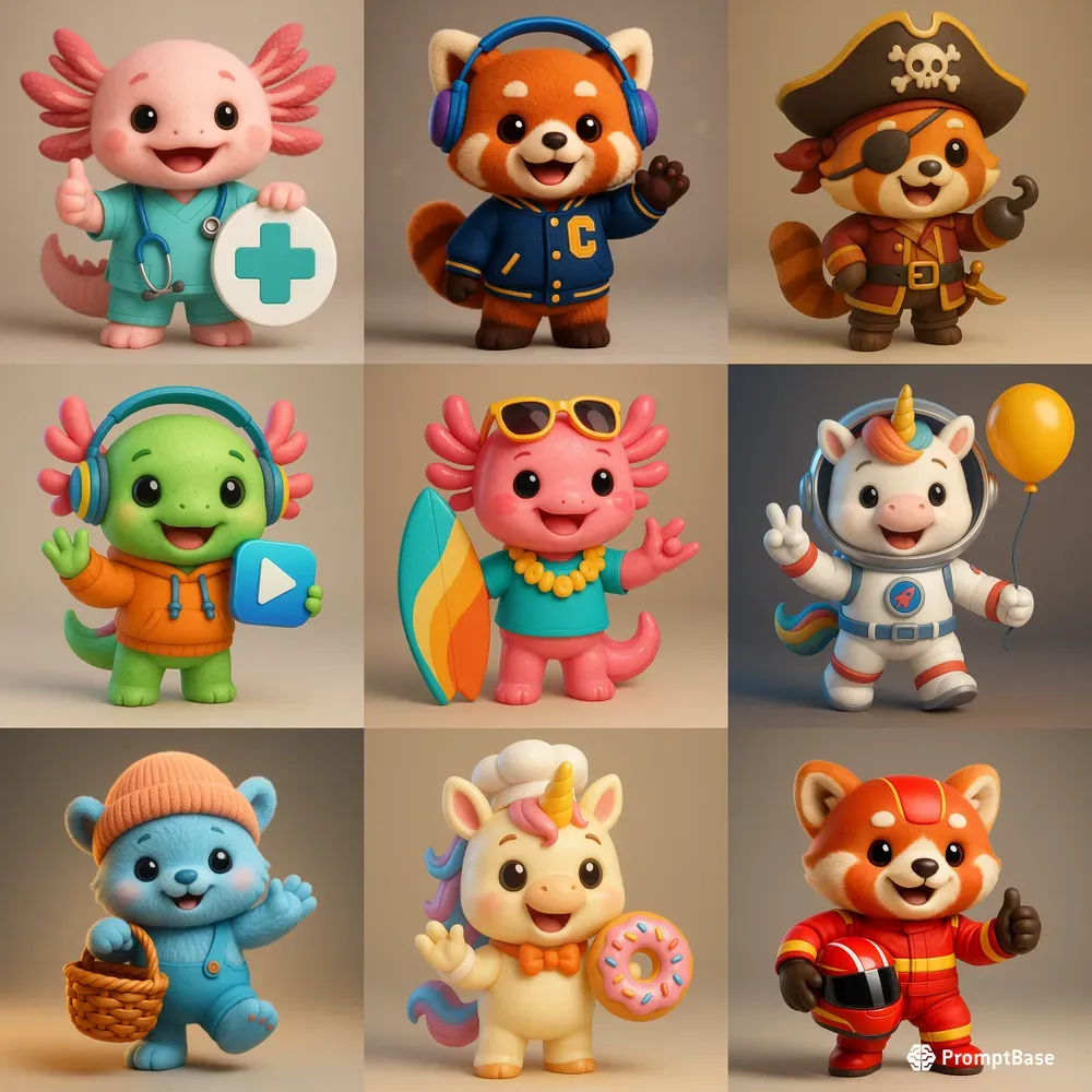 Random Lovable Mascots ChatGPT Image Prompt | PromptBase