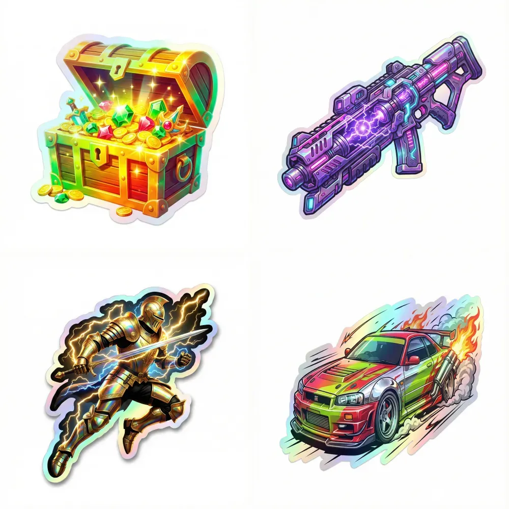 Mythic 3D Gaming Sticker Makers Gemini Image Prompt | PromptBase