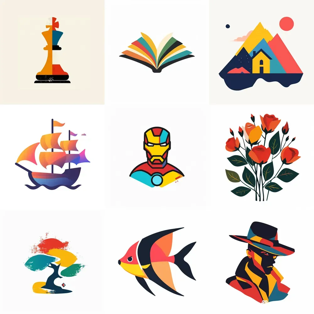 Colorful Minimalist Simple Google Icons Midjourney Prompt | PromptBase