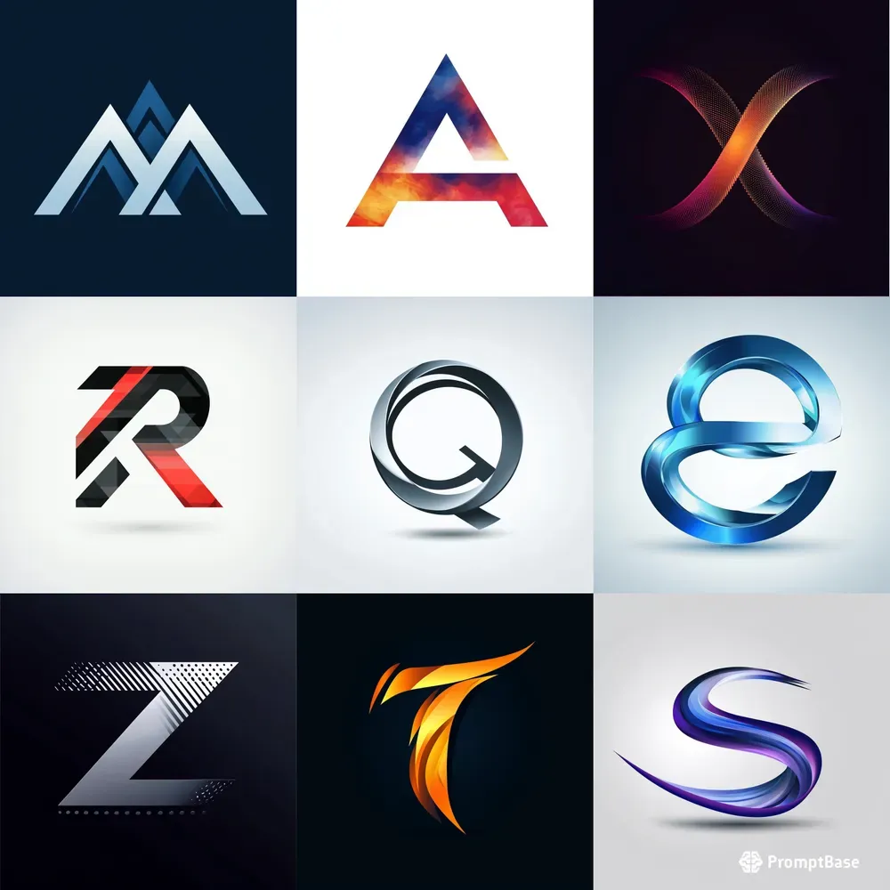 Corporate Logo Style Letters Midjourney Prompt | PromptBase