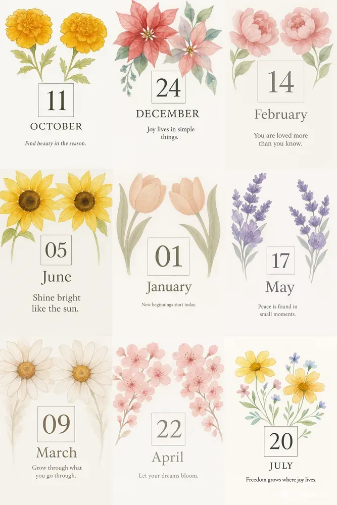 Printable Watercolor Floral Calendars ChatGPT Image Prompt | PromptBase