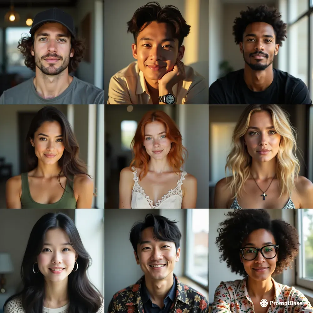 Authentic Portrait Grids Leonardo Ai Prompt | PromptBase