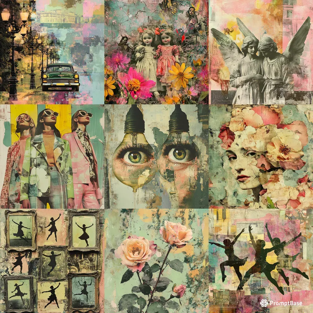 Surreal Weird Vintage Collages Midjourney Prompt | PromptBase