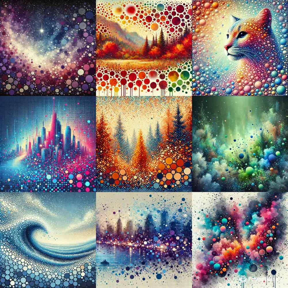 Paint Drop Dot Art DALL·E Prompt | PromptBase