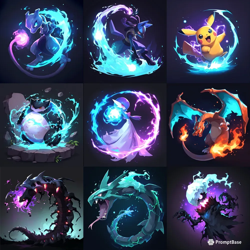 Vibrant Pokemon Splash Art Midjourney Prompt | PromptBase