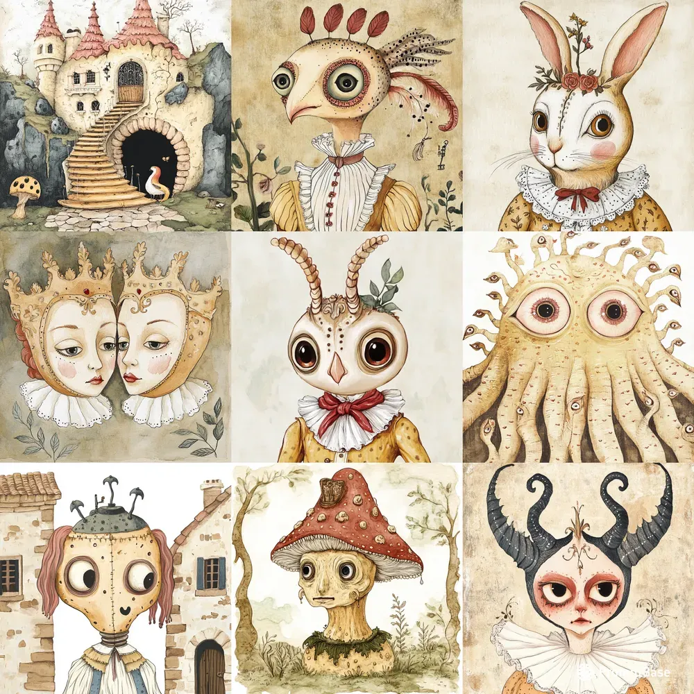 Eccentric Surrealist Creatures Midjourney Prompt | PromptBase