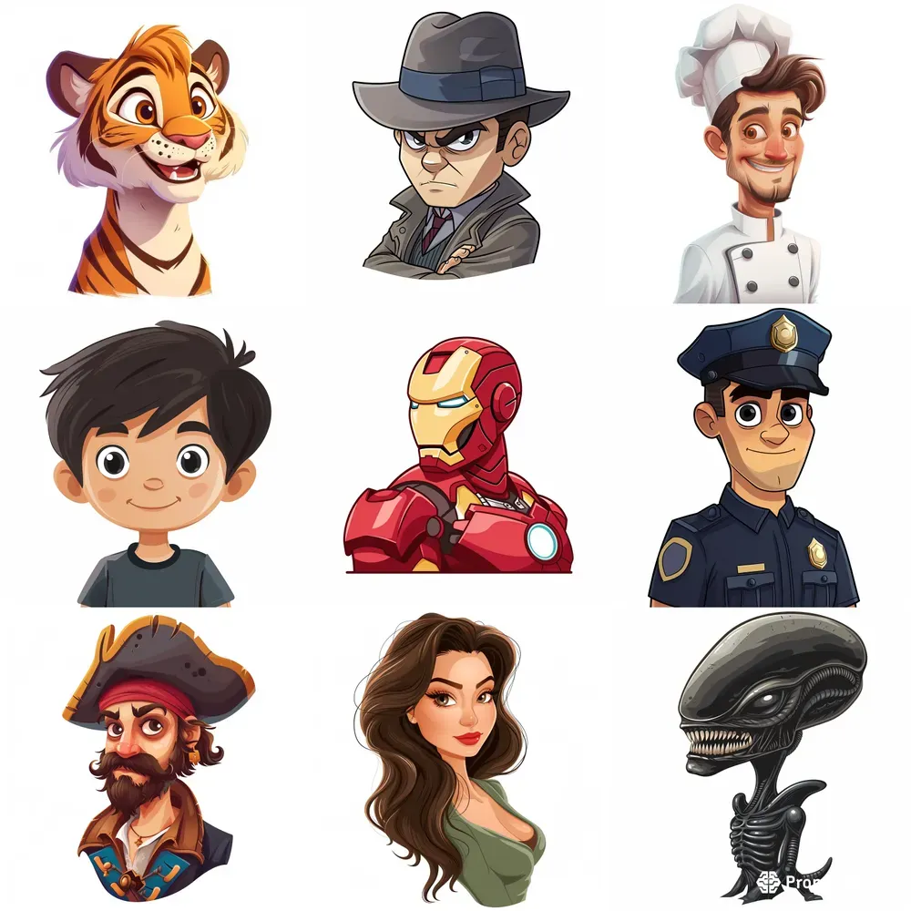 Professional 2D Cartoon Avatars Midjourney Prompt | PromptBase