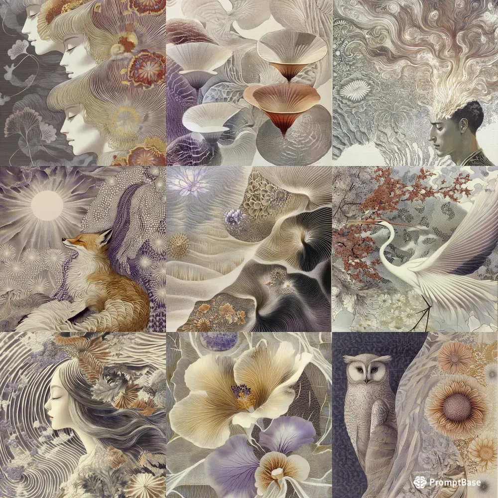 Intricate Nature Linework Art Midjourney Prompt | PromptBase