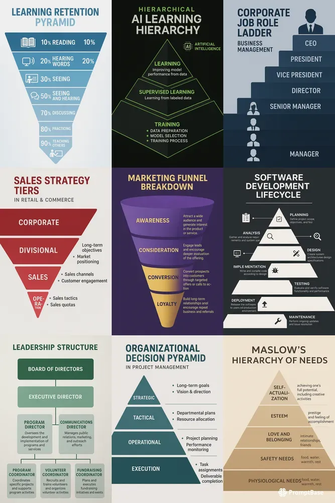 Realistic Hierarchy Infographics ChatGPT Image Prompt | PromptBase