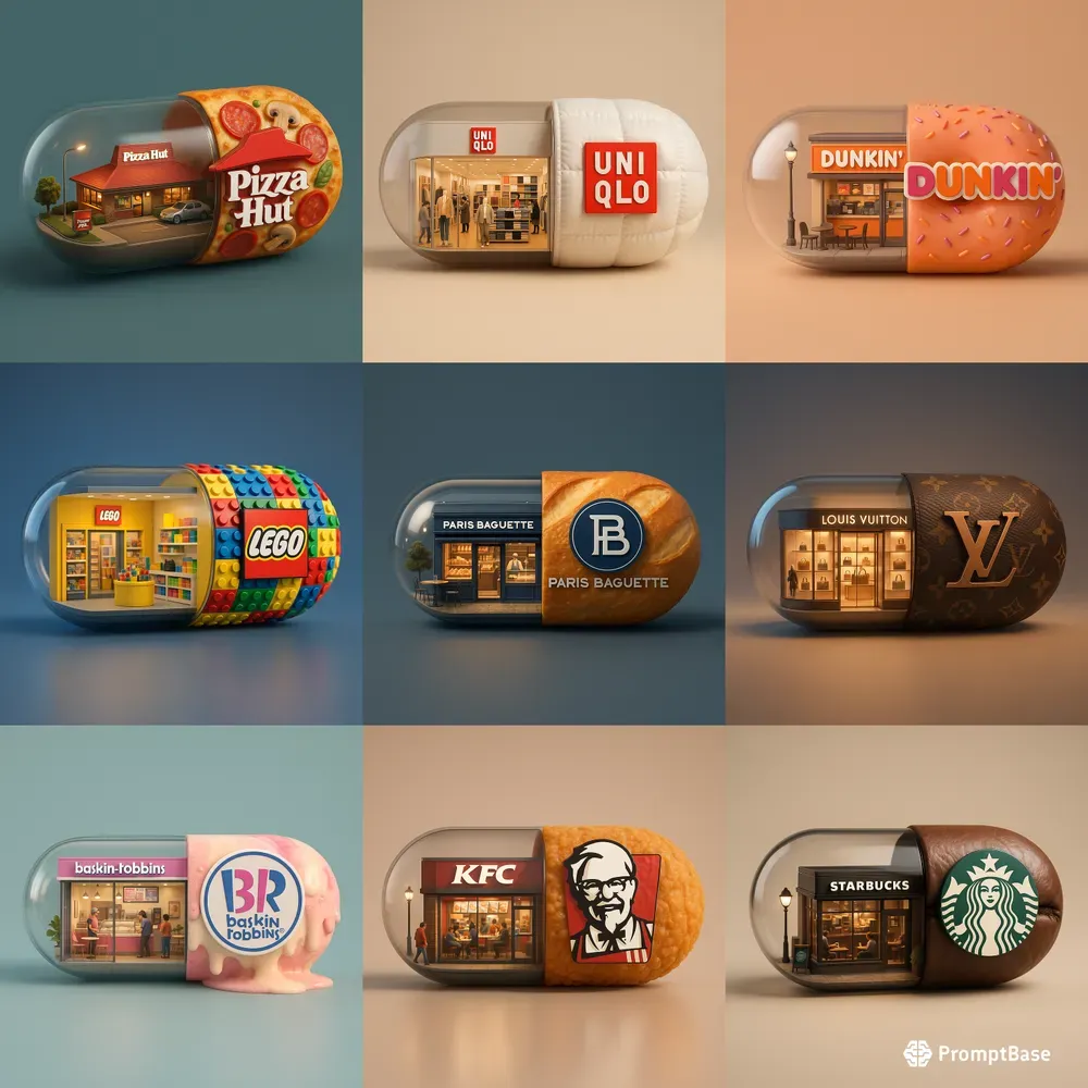 Brand Product Capsules ChatGPT Image Prompt | PromptBase