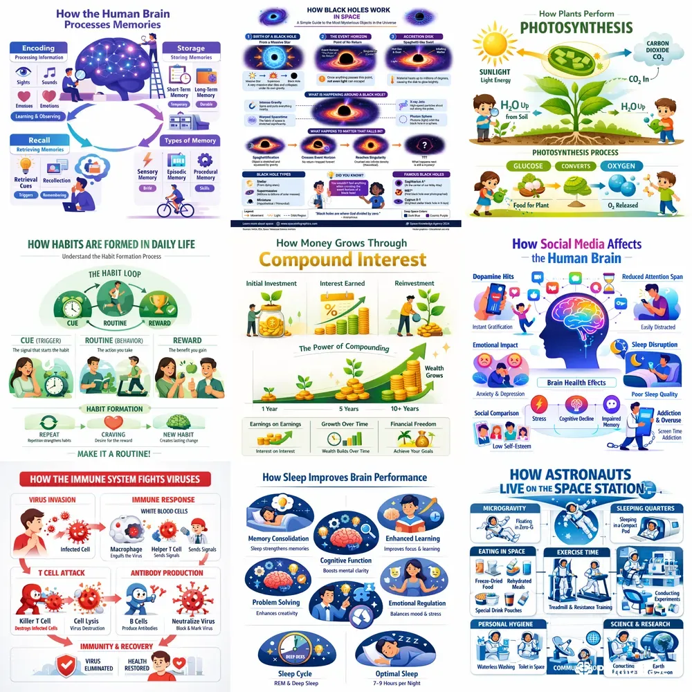 Modern Educational Infographics ChatGPT Image Prompt | PromptBase