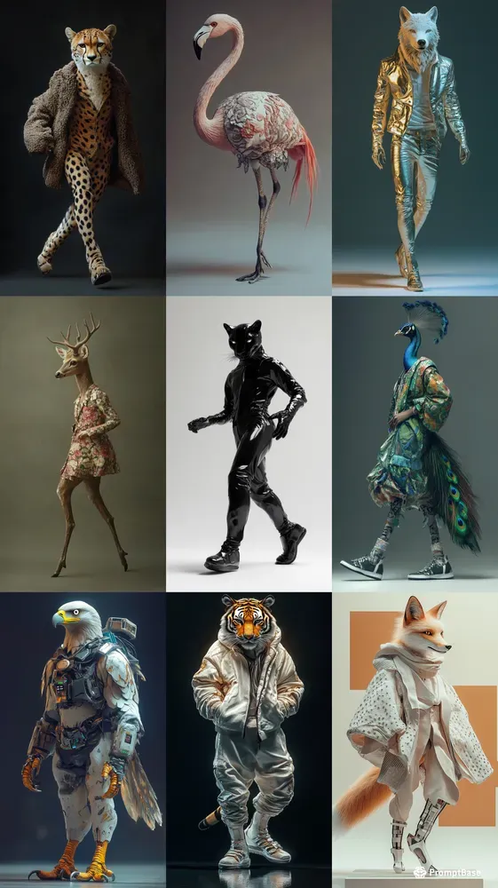 Stylized Animal Hybrid Supermodels Midjourney Prompt | PromptBase