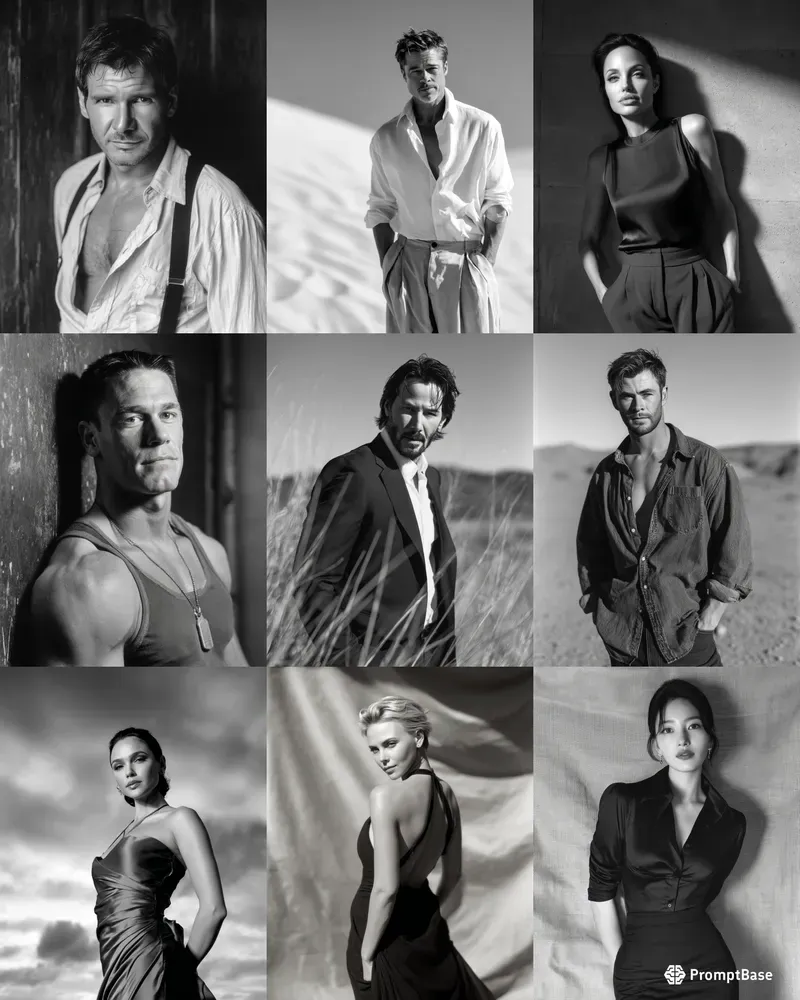 Your Faces In Herb Ritts Portraits Midjourney Prompt | PromptBase