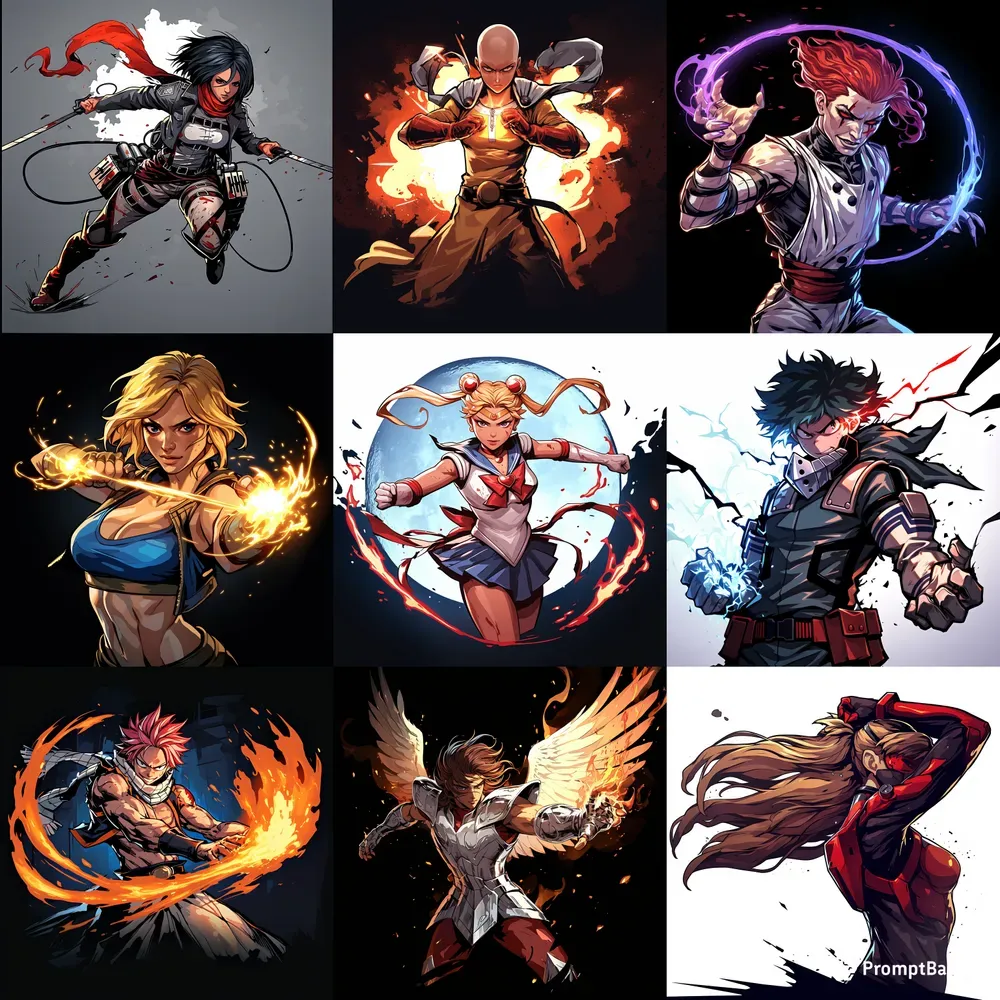 Vivid Anime Character Art Midjourney Prompt | PromptBase