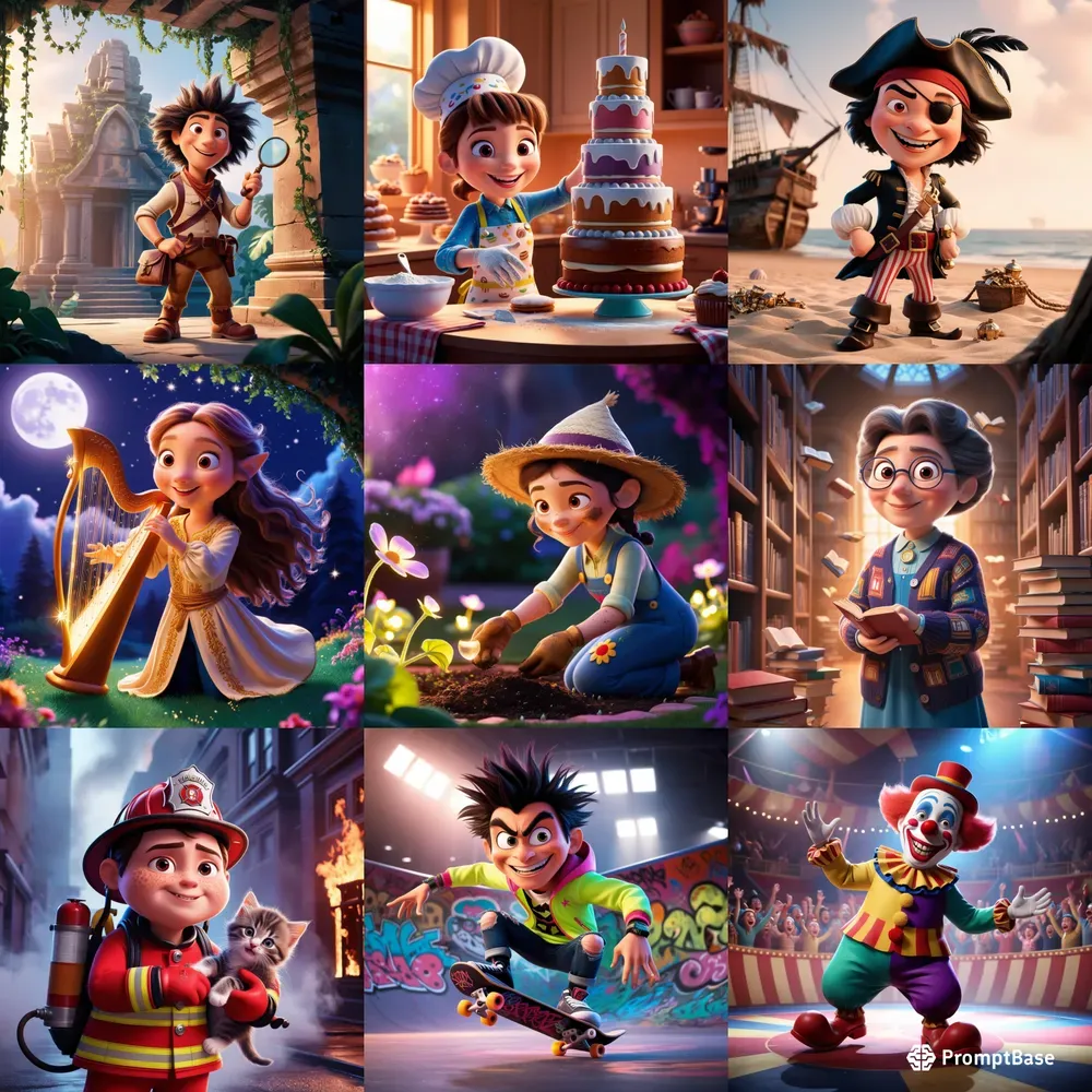 Disney Pixar Style Characters Leonardo Ai Prompt | PromptBase