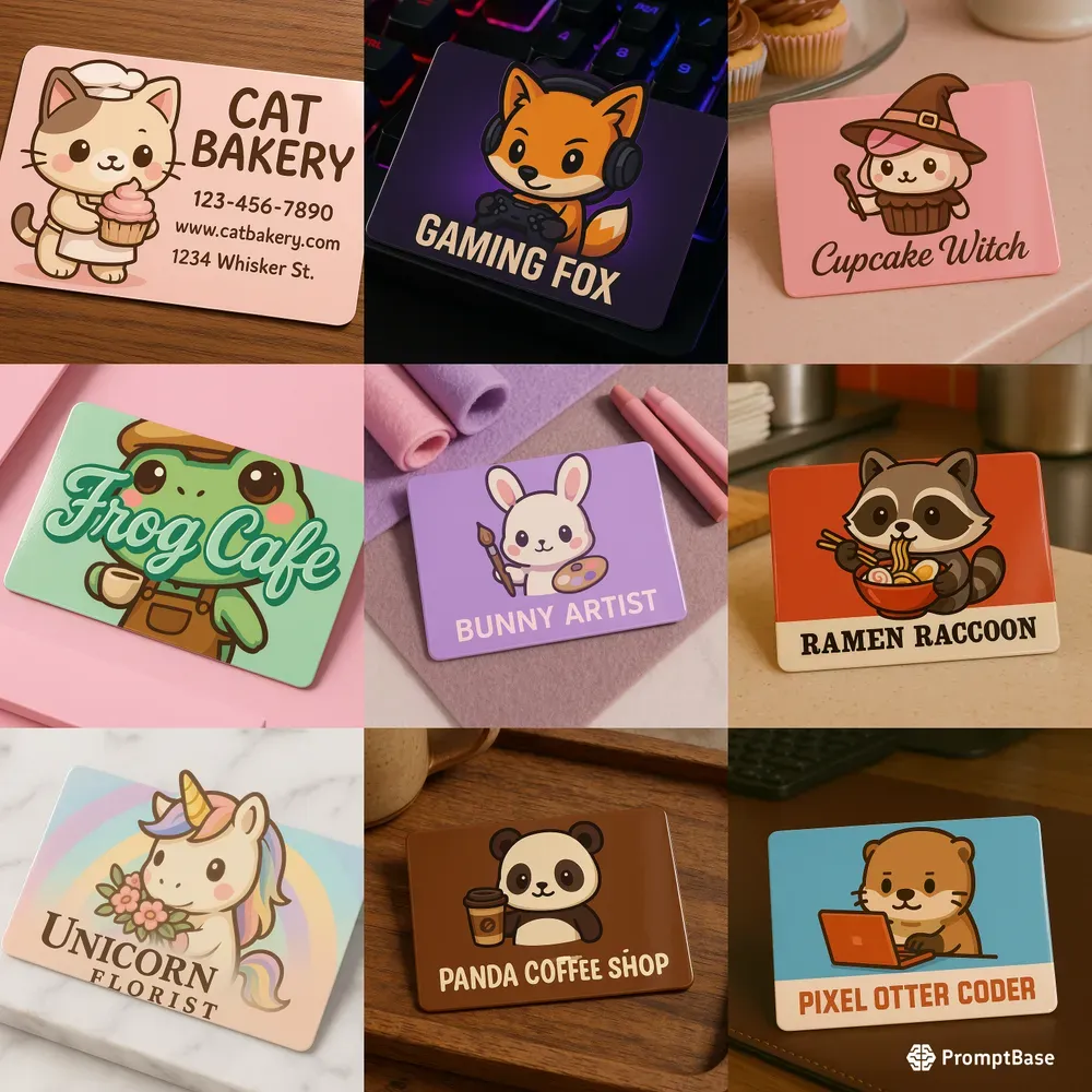 Chibi Business Card Backgrounds ChatGPT Image Prompt | PromptBase