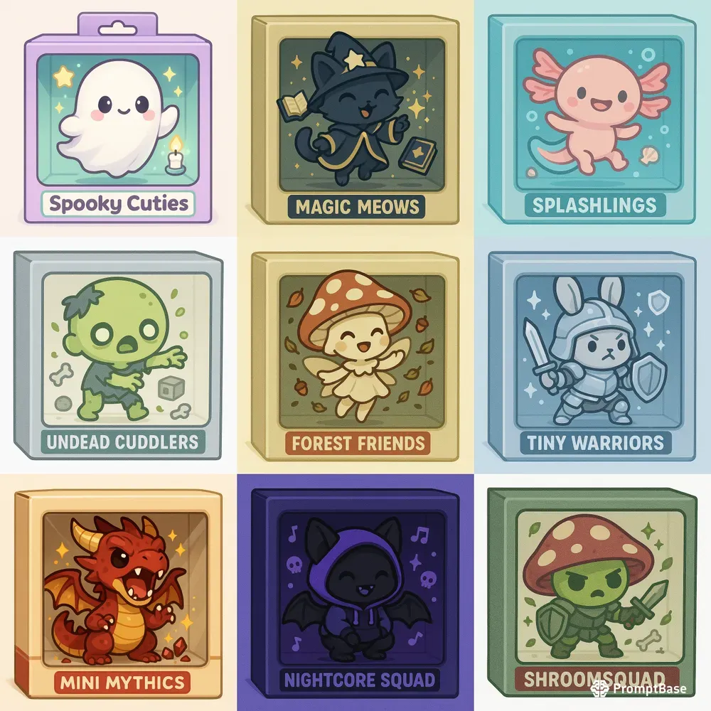 Chibi Toy Display Boxes ChatGPT Image Prompt | PromptBase