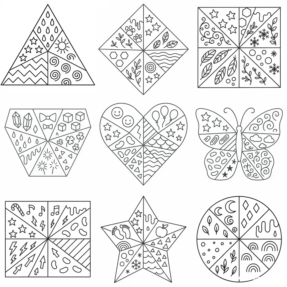 Satisfying Patterns Themed Coloring Pages ChatGPT Image Prompt | PromptBase