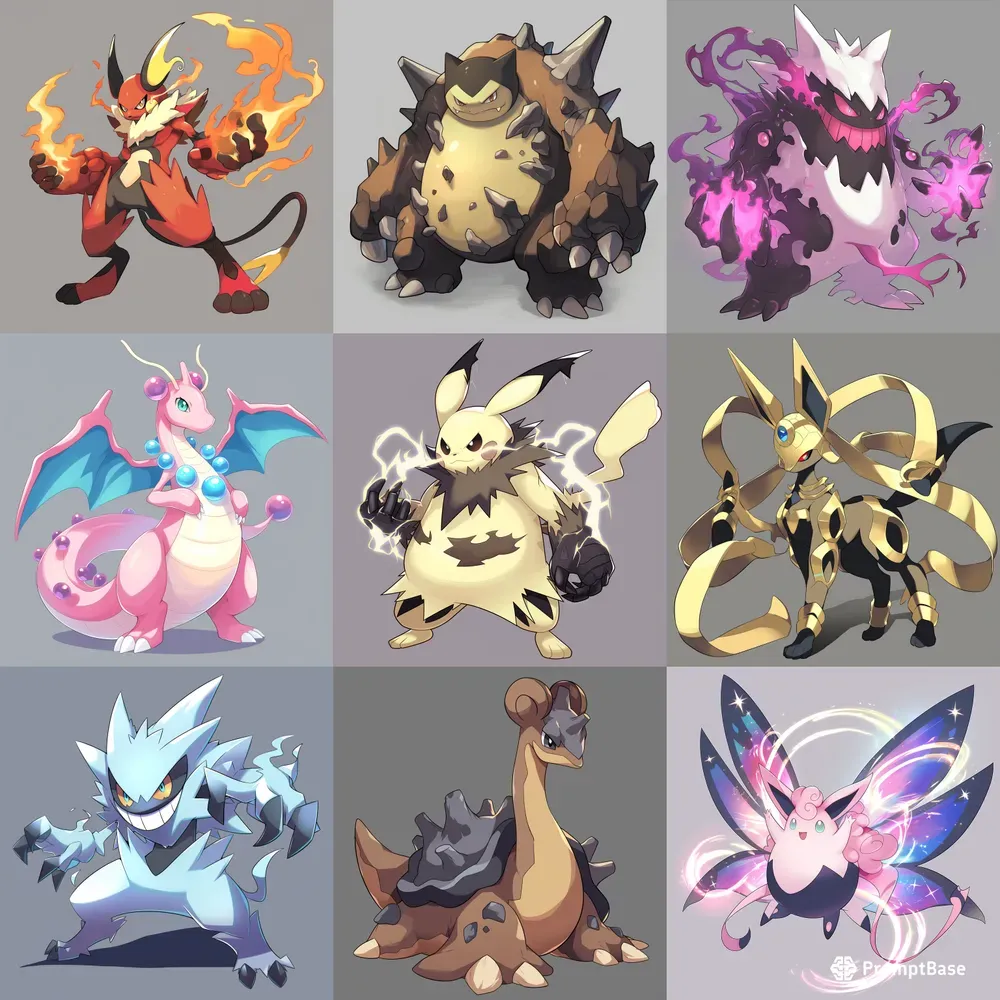 Pokemon Mega Evolutions Midjourney Prompt | PromptBase