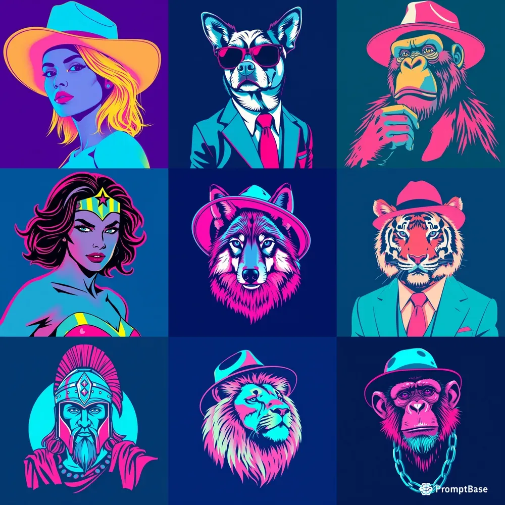 Vector Pop Art Style Templates FLUX Prompt | PromptBase