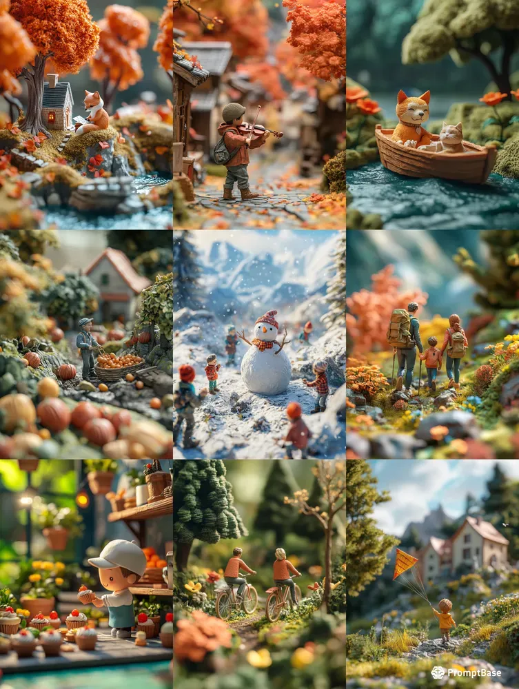 Miniature Clay Scenes Midjourney Prompt | PromptBase