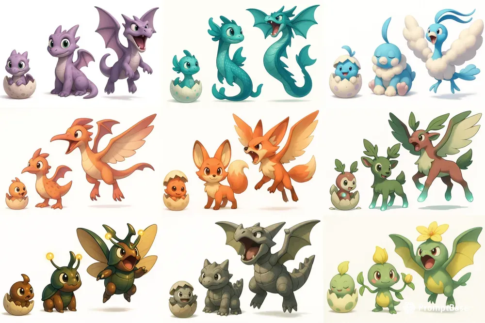 Pixar Style Pokémon Evolutions Sets ChatGPT Image Prompt | PromptBase