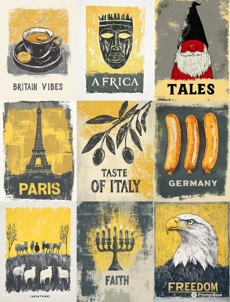 Vintage Distressed Posters And Cards Midjourney Prompt | PromptBase