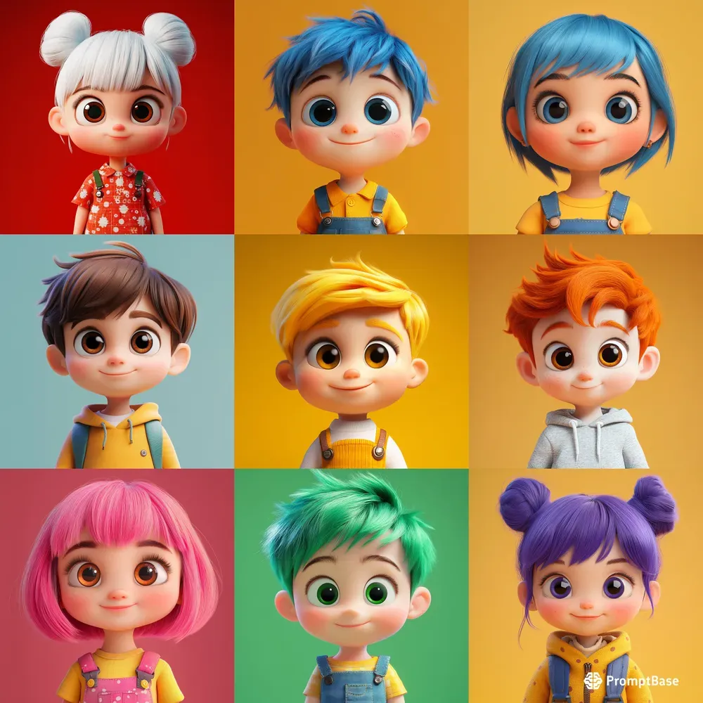 Cute Pixar 3D Cartoon Characters Midjourney Prompt | PromptBase