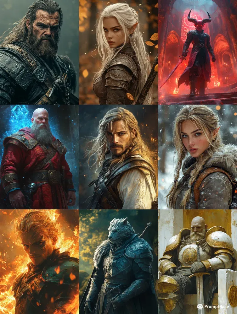 Highly Detailed DnD Character Portraits Midjourney Prompt | PromptBase