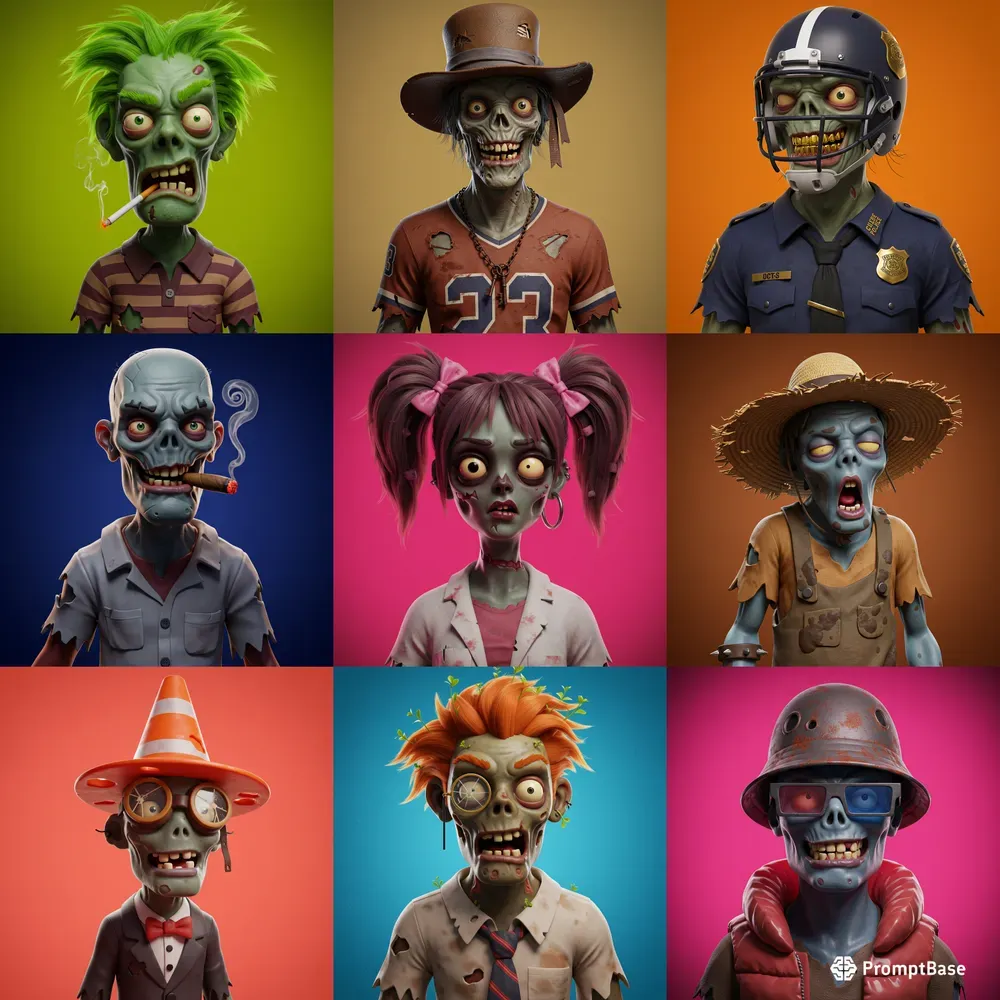 Stylized Cgi Cartoon Zombies Imagen Prompt | PromptBase