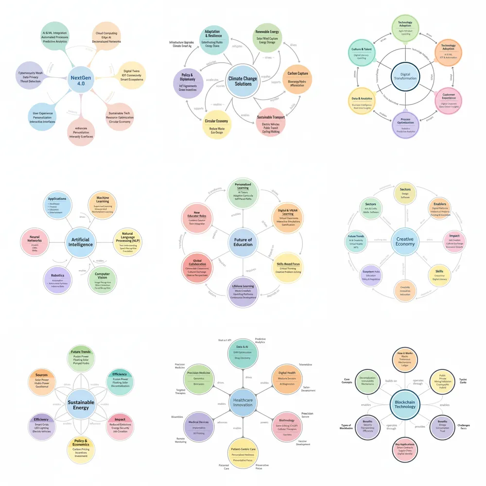 Mind Map Infographic Templates Gemini Image Prompt | PromptBase