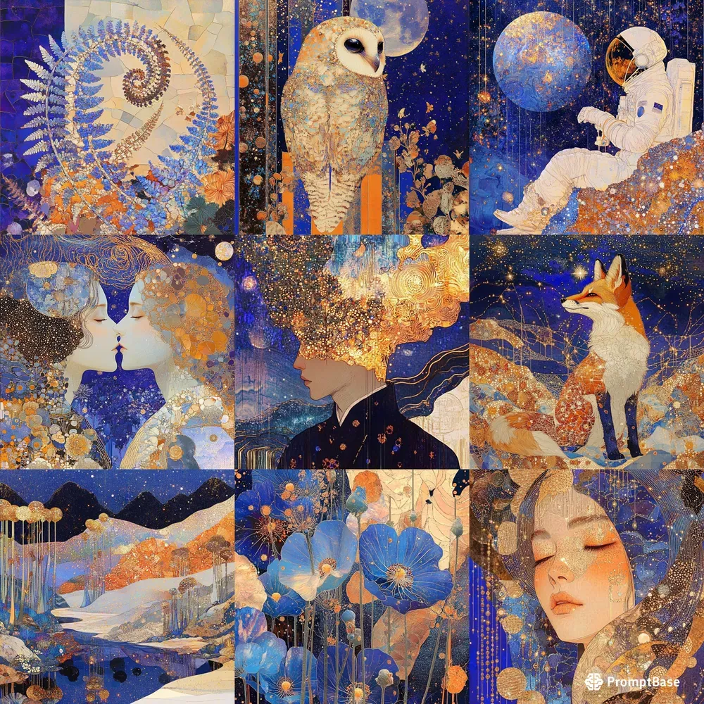 Celestial Indigo Dream Art Style Midjourney Prompt | PromptBase