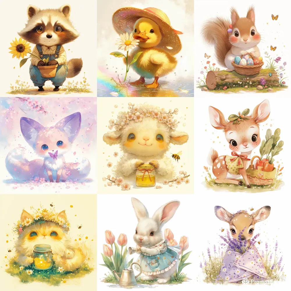 Natural Bounty Spring Cliparts Midjourney Prompt | PromptBase