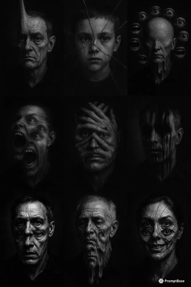 Surreal Distorted Portraits Photography ChatGPT Image Prompt | PromptBase