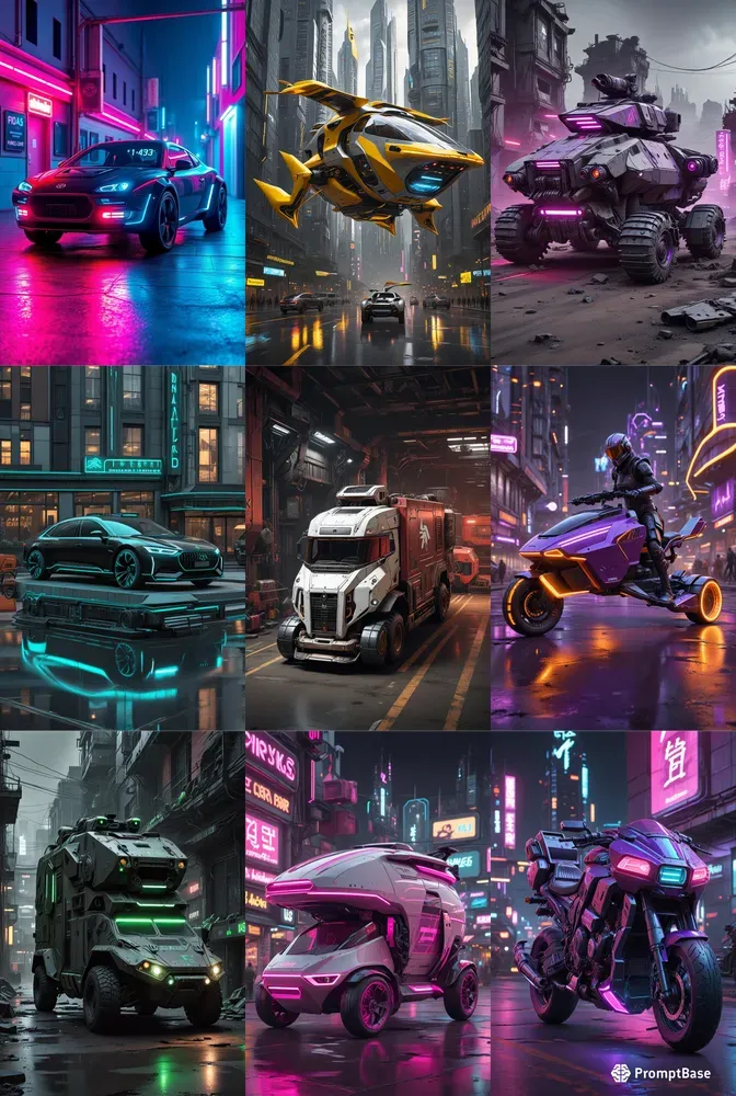 Cyberpunk Vehicle Art Imagen Prompt | PromptBase